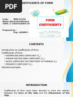 Ship Form Coefficients Explained | PDF | Hull (Watercraft) | Area