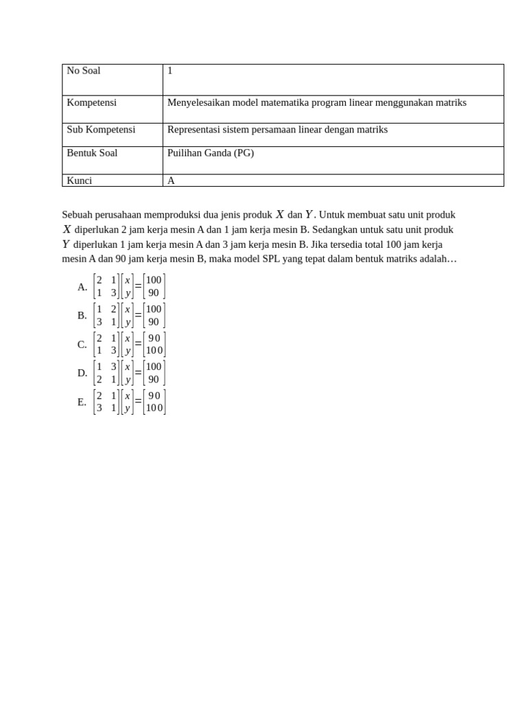 Soal Transformasi Geometri dan Matriks | PDF