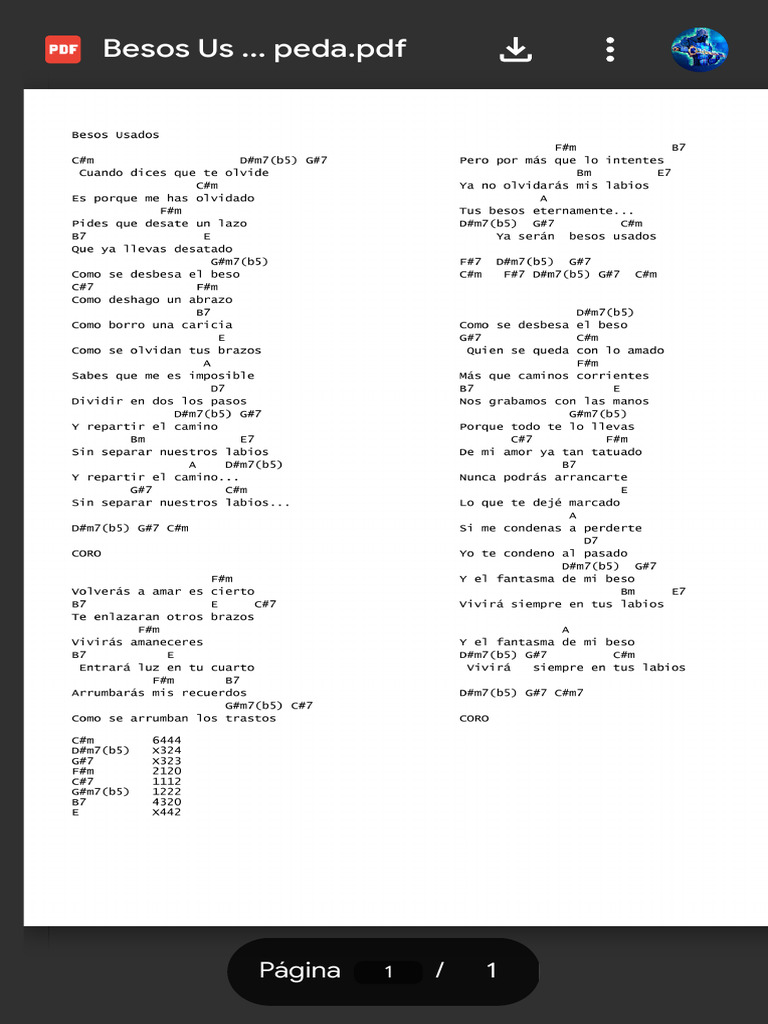 Besos Usados - Andres Cepeda - PDF - Google Drive | PDF