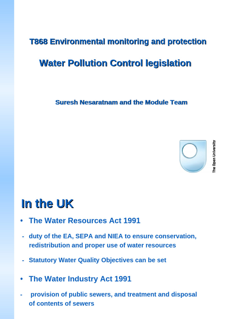 UK and EU Water Pollution Legislation | PDF