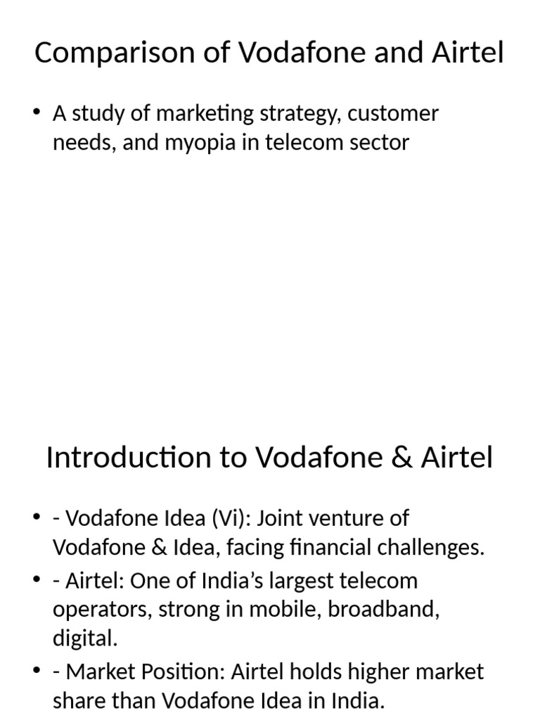 Vodafone Vs Airtel | PDF
