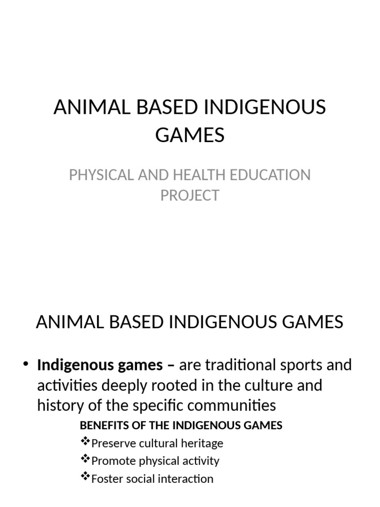 Animal Based Indigenous Games | PDF