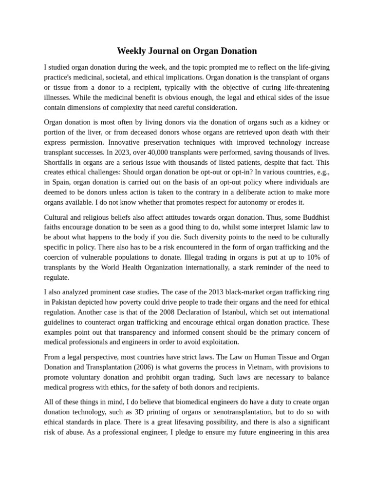 Exploring Organ Donation Ethics and Impact | PDF | Organ Donation ...