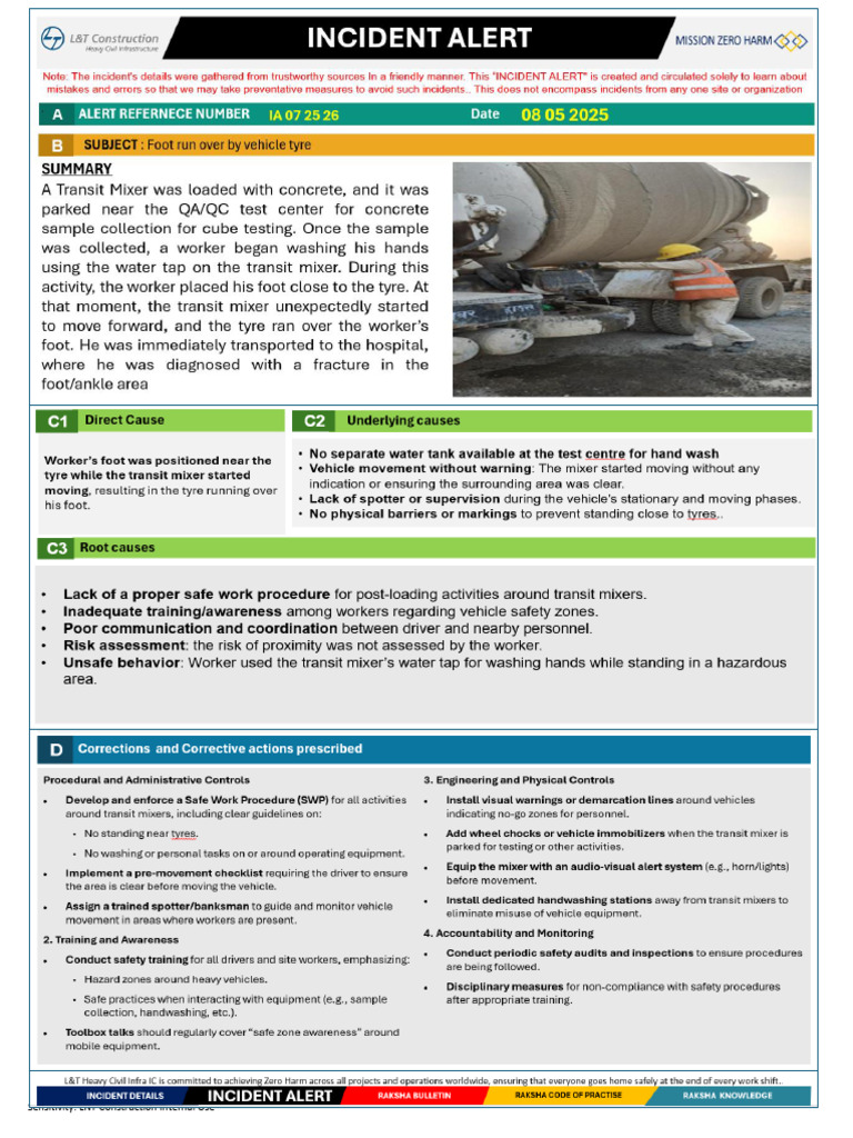 Safety Moment - Incident Alert 07 2025 - 26 | PDF