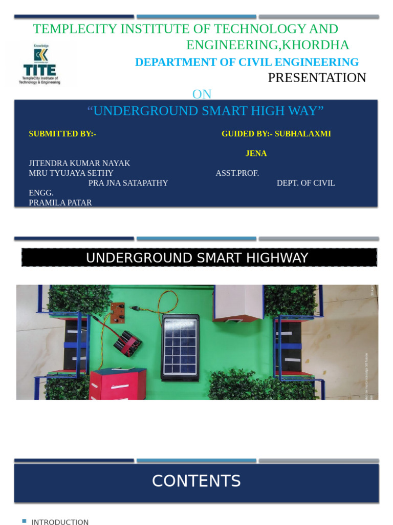 Group B Underground Smart Highway | PDF | Tunnel | Traffic