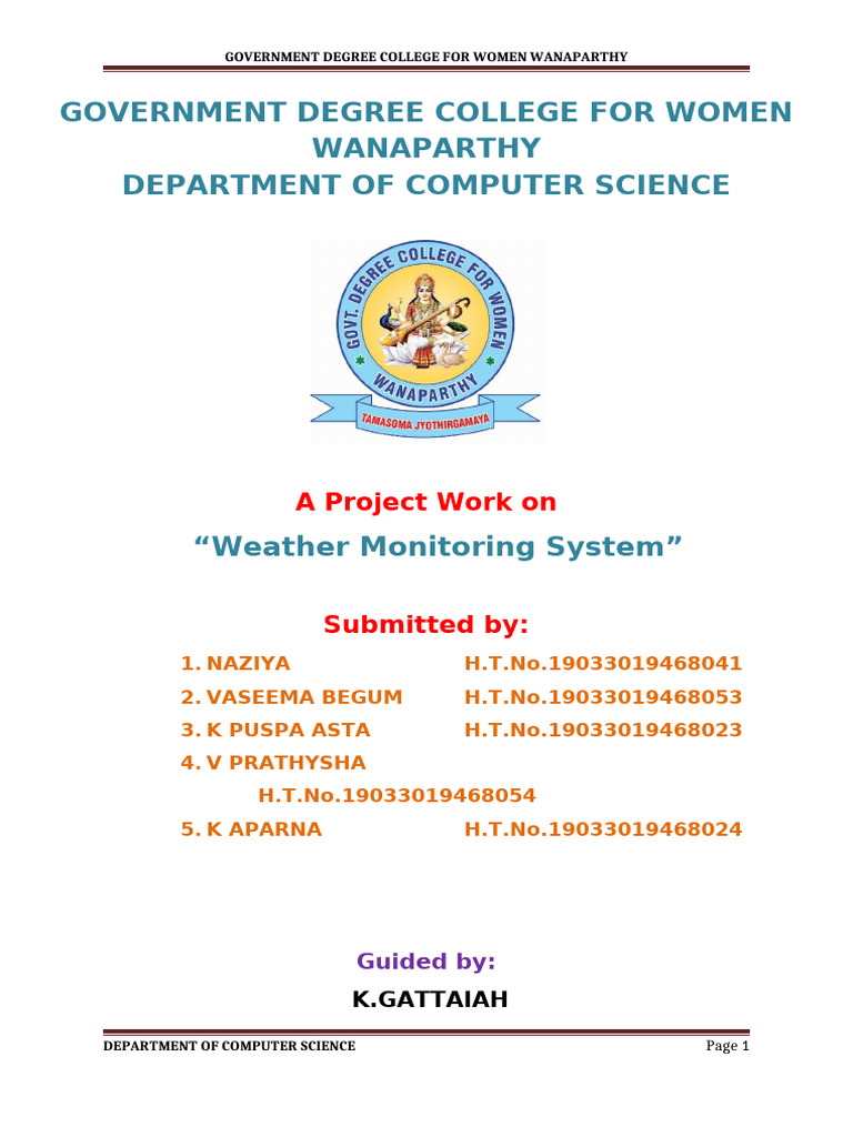 IoT-Based Weather Monitoring System Project | PDF | Rectifier | Random ...