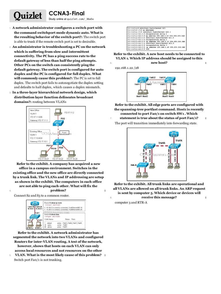 Ccna3 Final | PDF | Network Switch | Computer Network