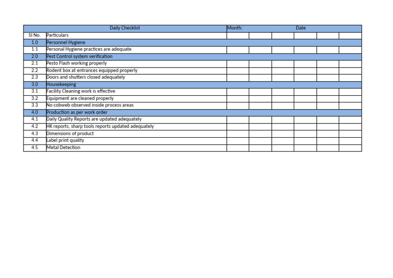 4.daily Checklist | PDF