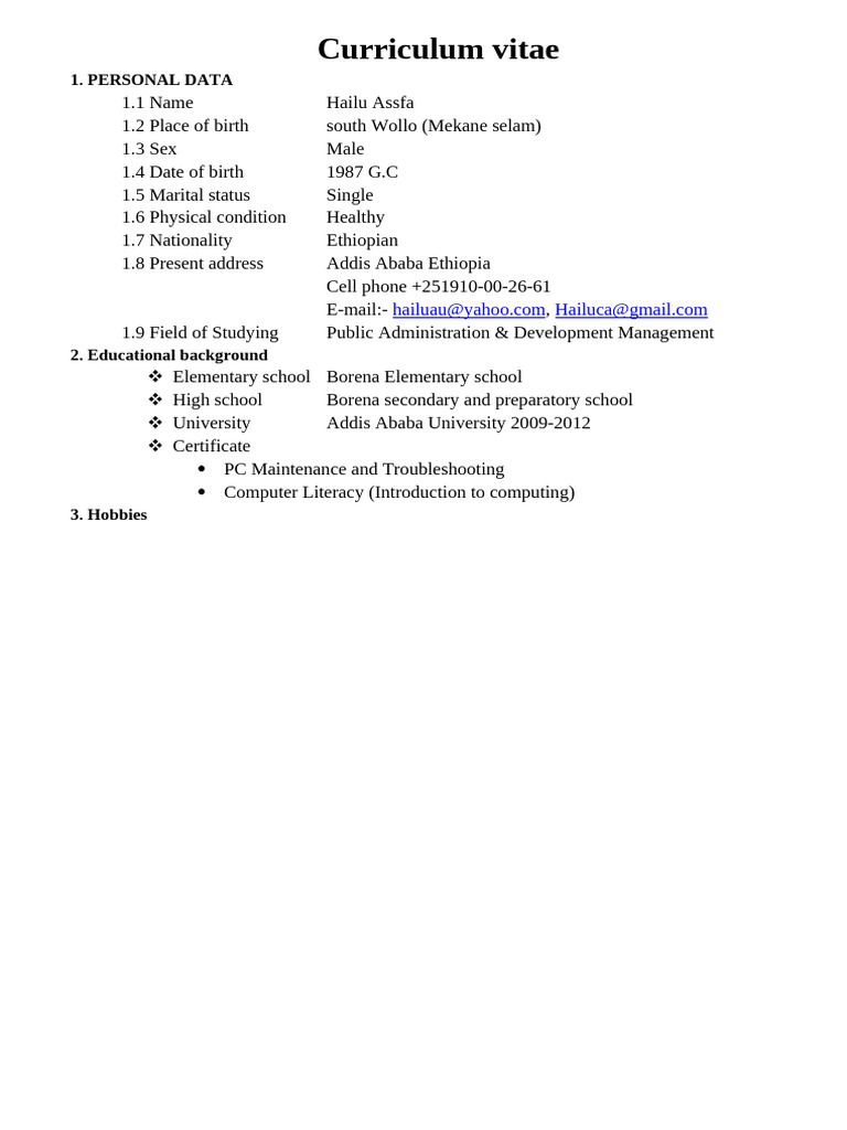 Curriculum Vitae2 | PDF