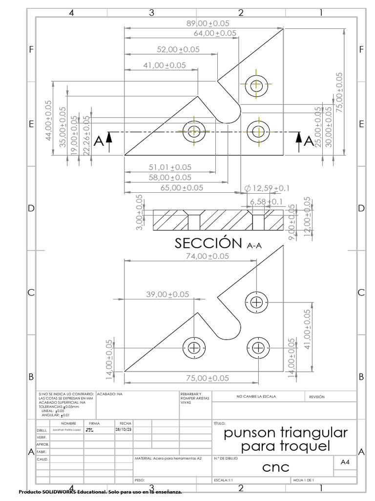 Punzón Triangular CNC para Troquel | PDF