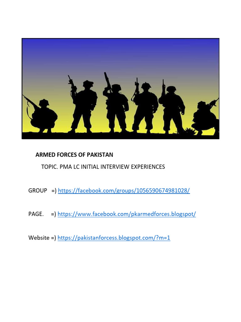 PMA LC Interview Experiences in Pakistan | PDF