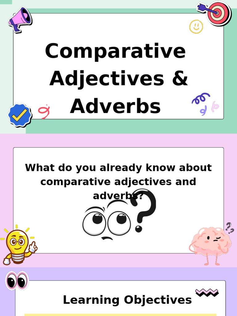 Comparative Adjectives and Adverbs Guide | PDF