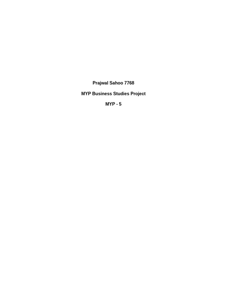 MYP Project Sample 7768 - Prajwal | PDF
