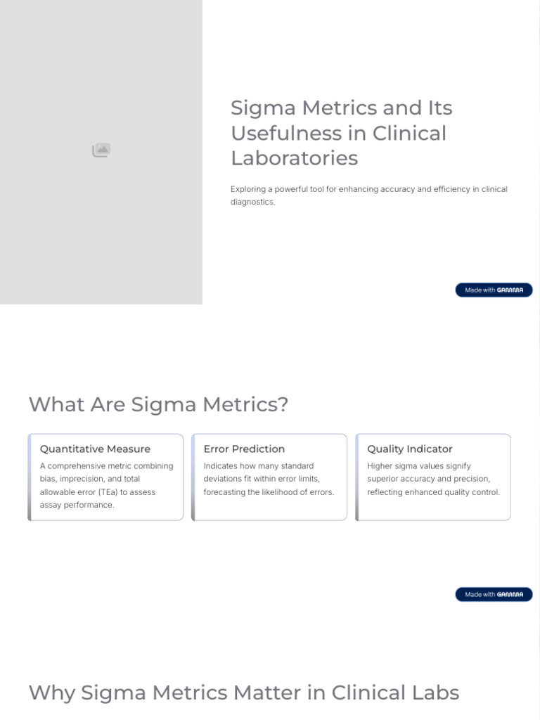 Sigma Metrics and Its Usefulness in Clinical Laboratories | PDF ...