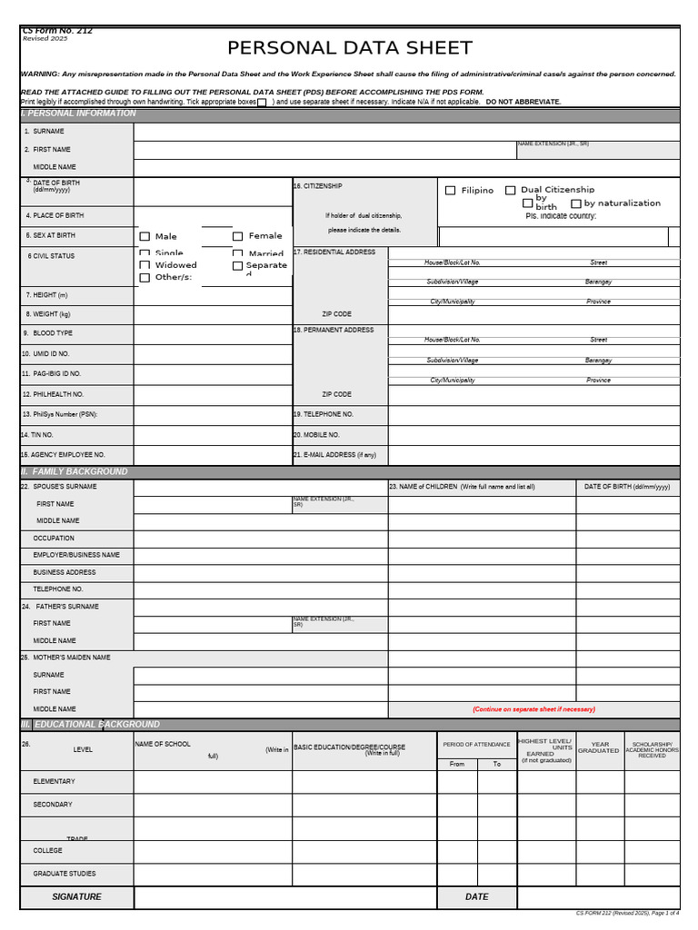 CSC Form 212 With WES | PDF | Government | Justice