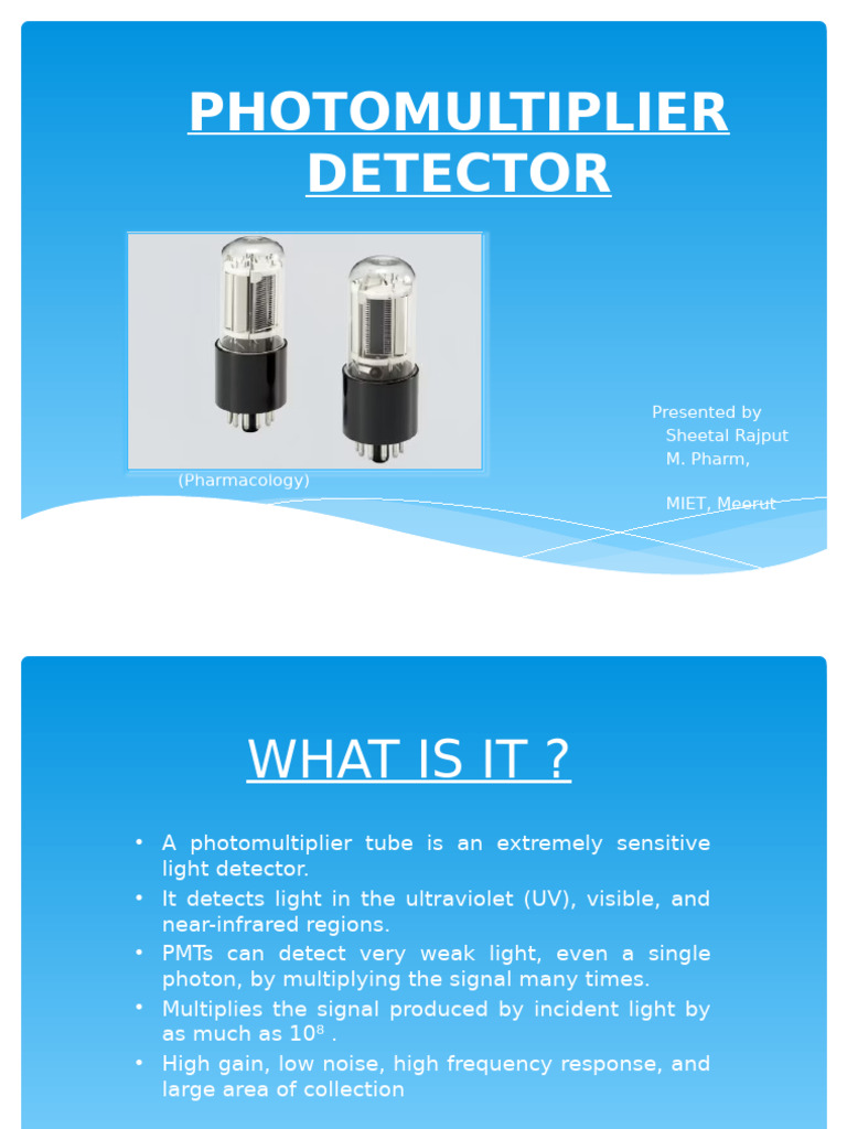 Photomultiplier Tube Overview | PDF | Electromagnetic Radiation ...