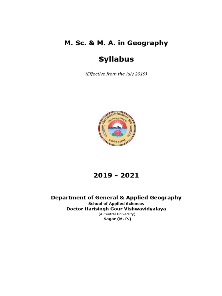 1 General and Applied Geography PG - Syllabus - 2019 - Modified | PDF ...