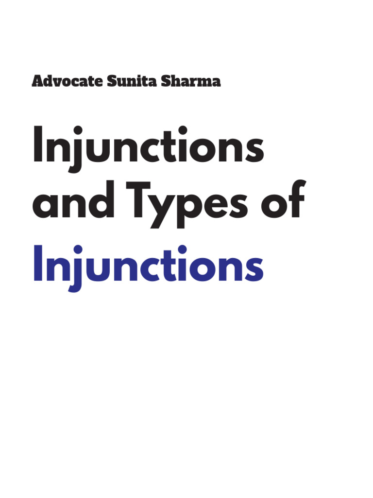 Types of Injunctions | PDF | Injunction | Legal Remedy