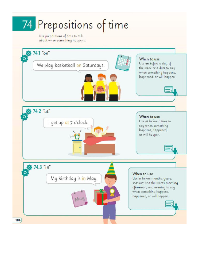 15 Prepositions Time | PDF