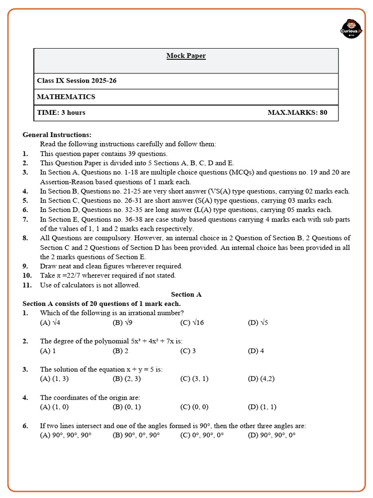 Question - Paper Grade 9 PDF | PDF | Angle | Mathematics