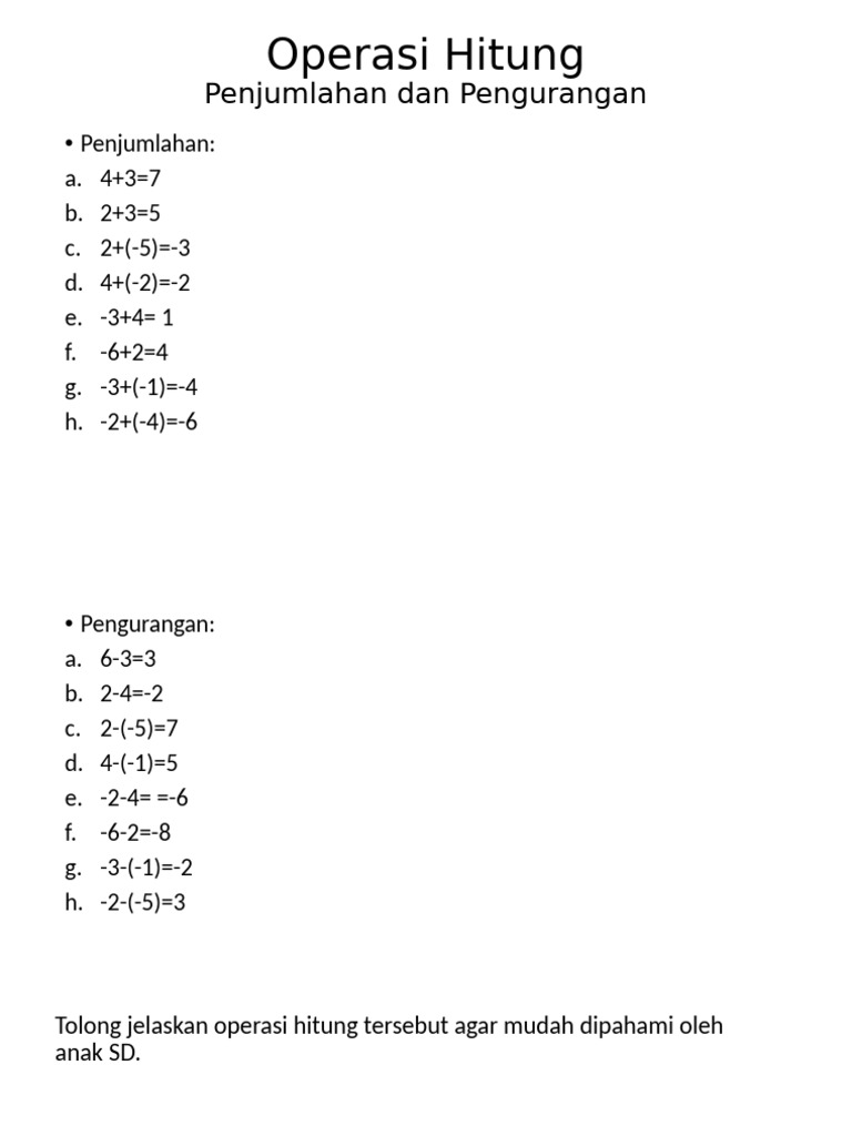 Operasi Hitung | PDF