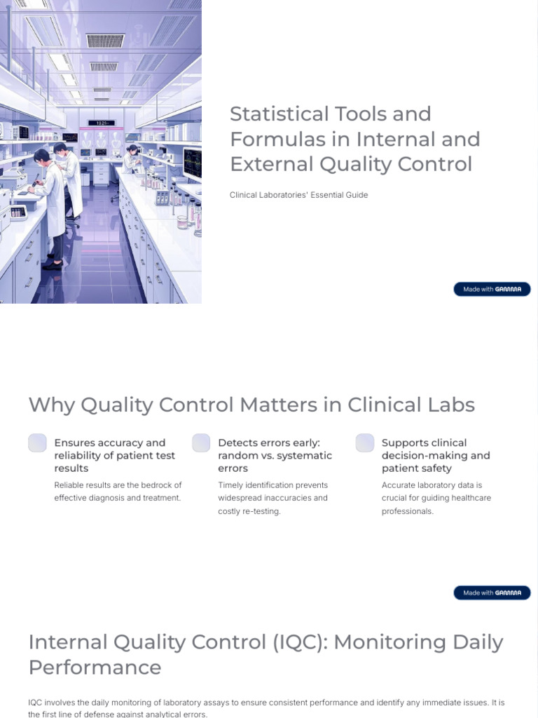 Statistical Tools and Formulas in Internal and External Quality Control | PDF | Standard ...
