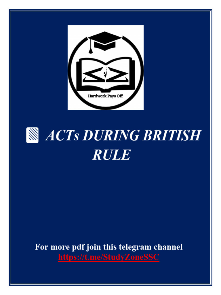 Acts of British Rule in India Explained | PDF | British Raj