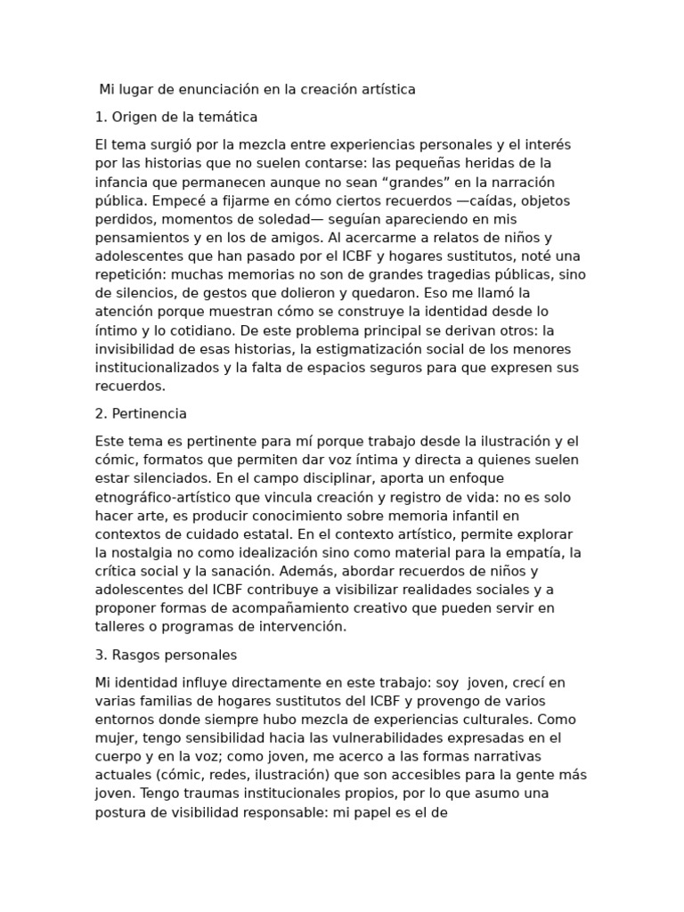 Lugar de Enunciación Kelly Velez | PDF