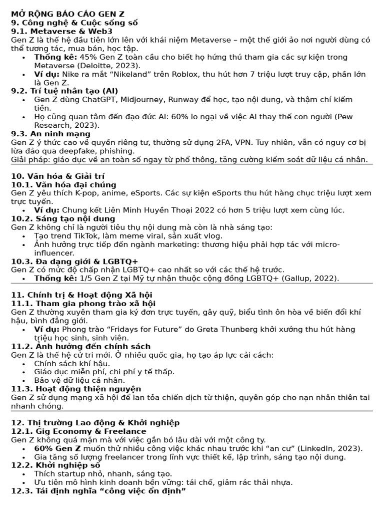 M R NG Báo Cáo Gen Z | PDF