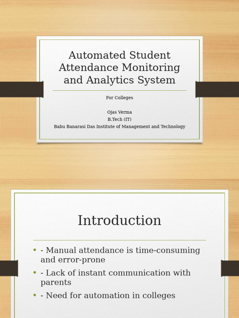 Automated Attendance System for Colleges | PDF