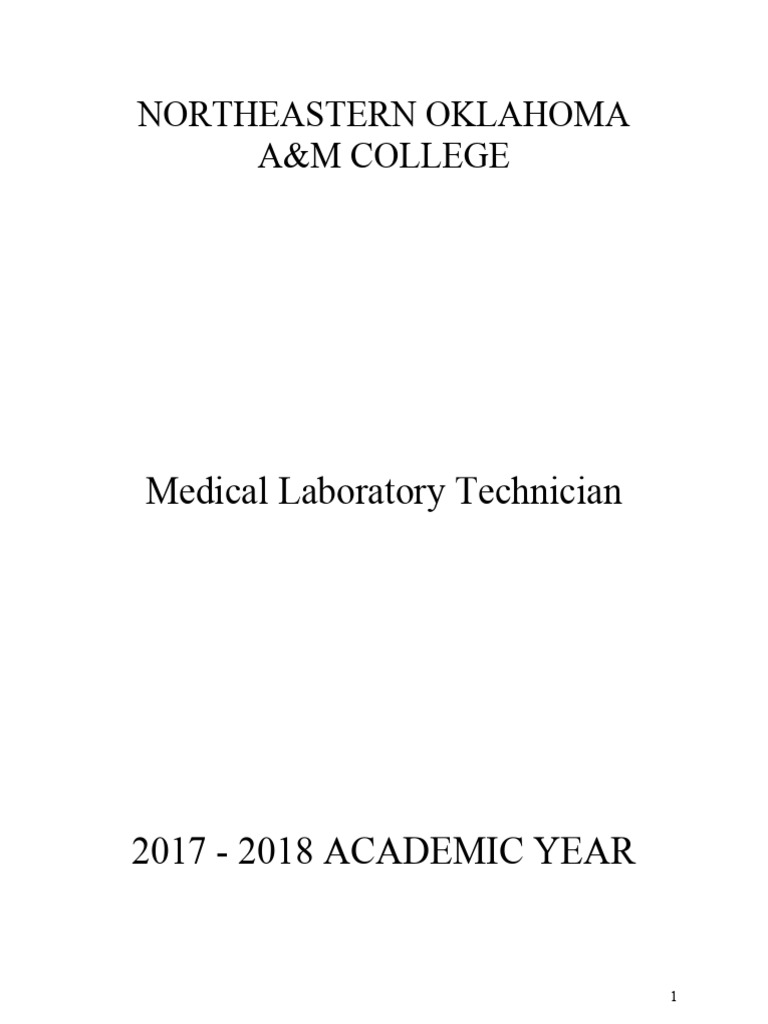 MLT Student Handbook 2017-2018 | PDF | Drug Test | Serology
