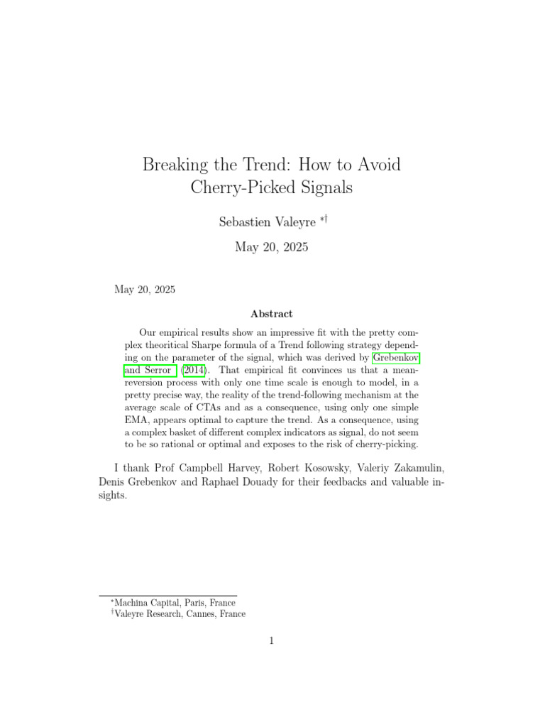 Breaking The Trend How To Avoid Cherry-Picked Signals | PDF | Moving ...