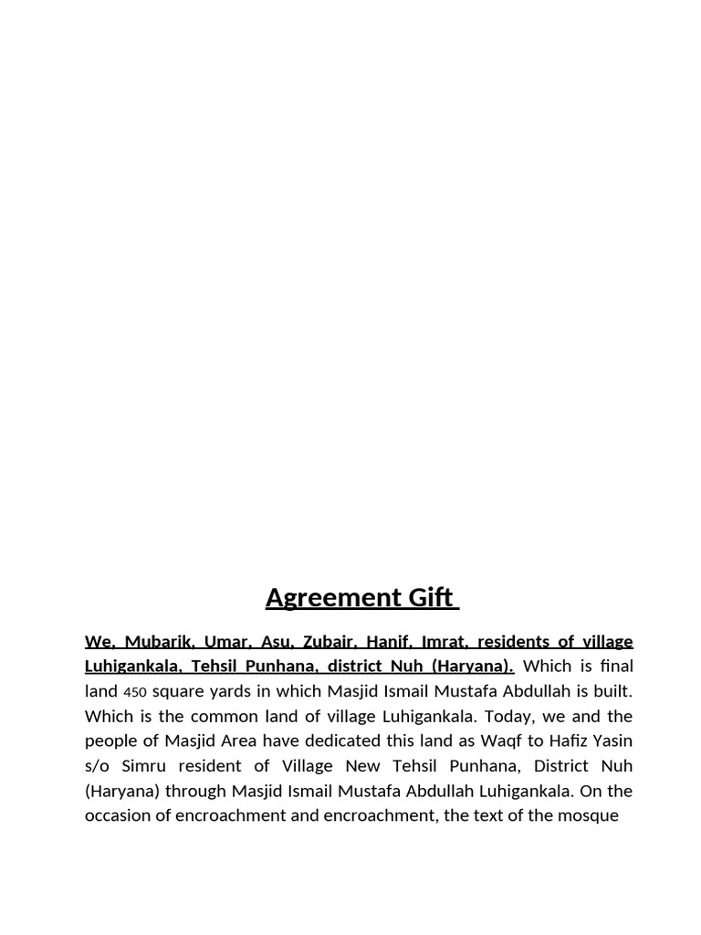Agreement Gift | PDF
