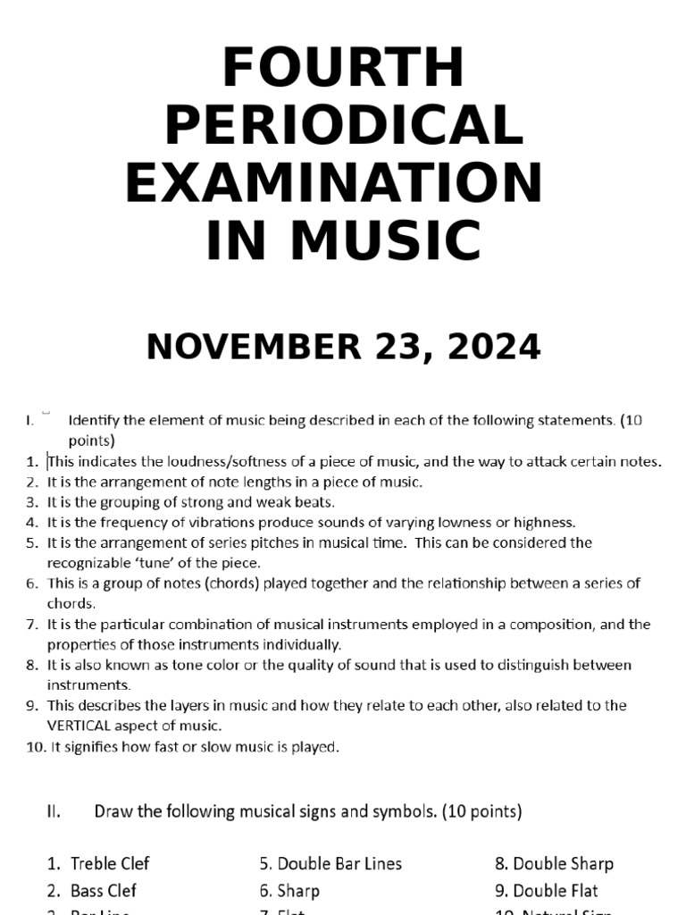 4th Periodical Exam | PDF