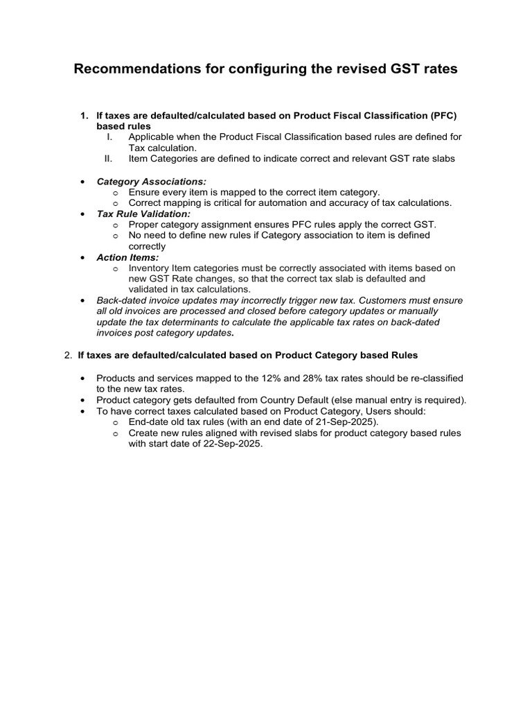 Configuring Revised GST Rates Guide | PDF | Receipt | Accounts Payable