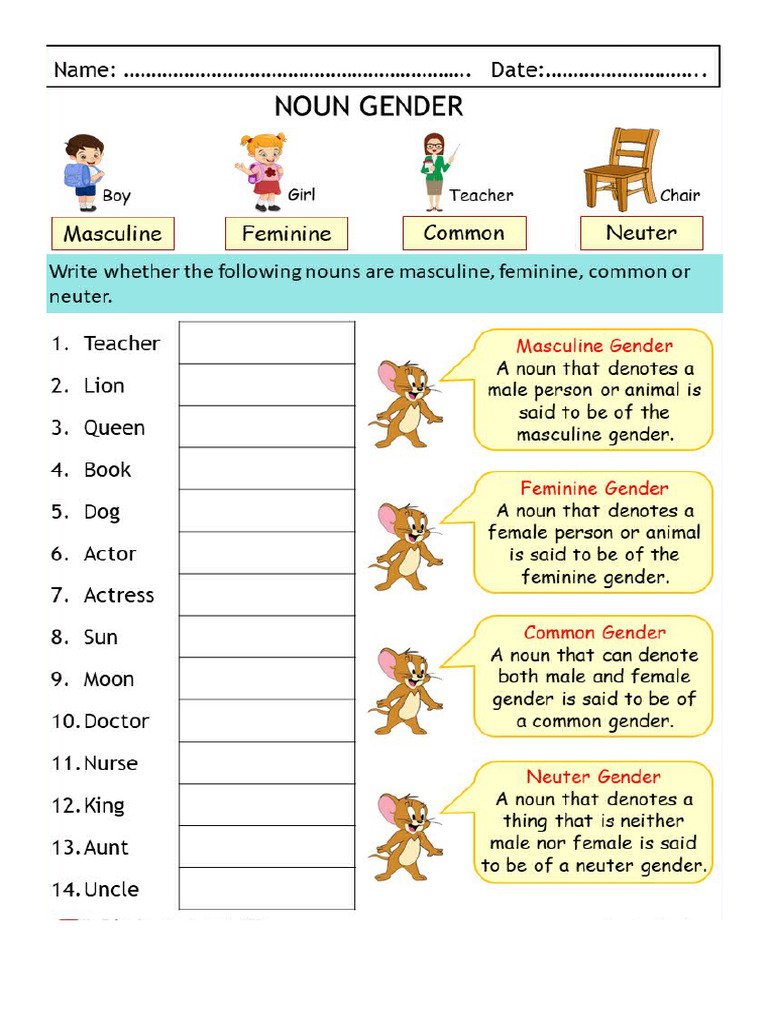 English Noun Gender | PDF