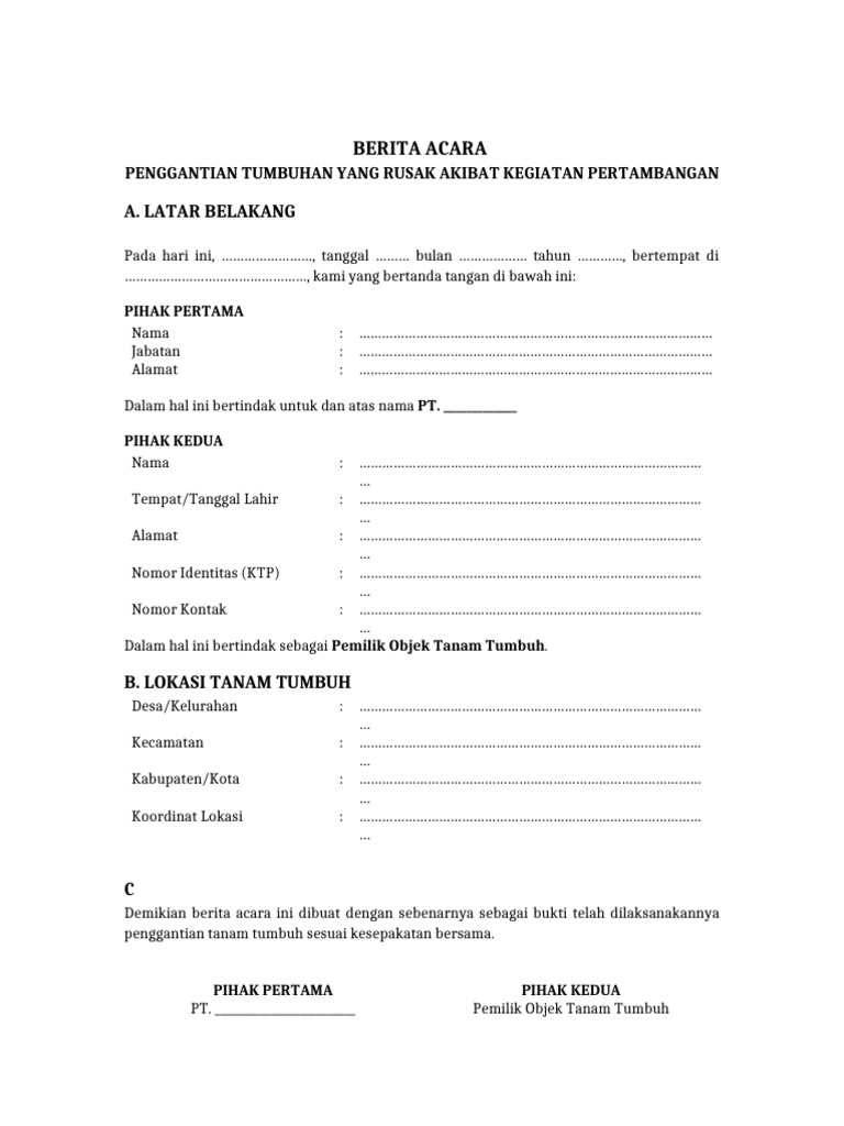 Template Berita Acara | PDF