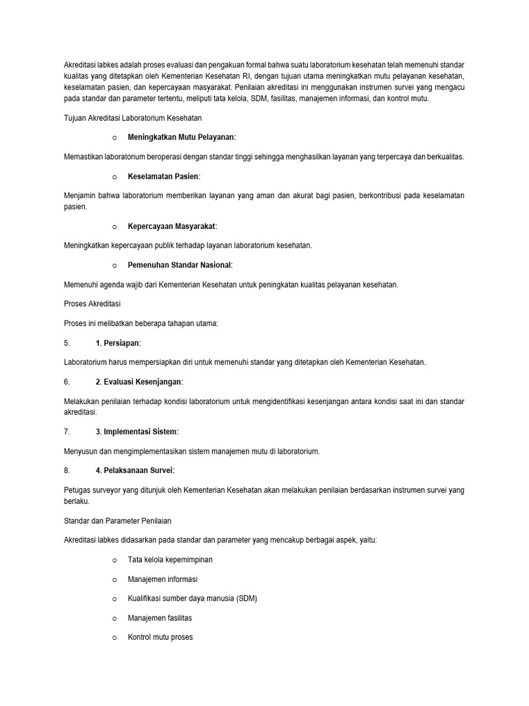 Akreditasi Labkes | PDF