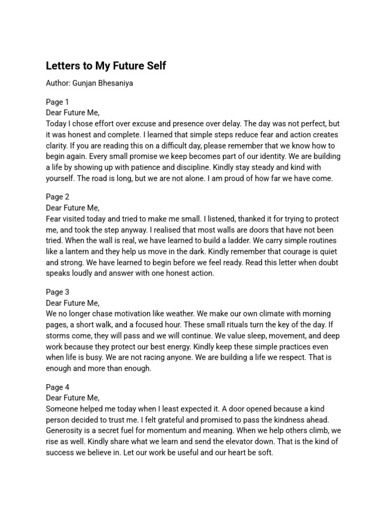 Letters To My Future Self | PDF