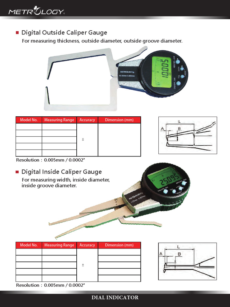 Digital Outside Caliper Gauge: For Measuring Thickness, Outside ...