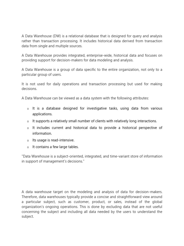 Data Warehouse | PDF | Data Warehouse | Metadata