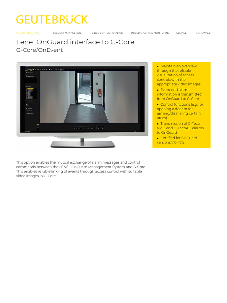 Lenel OnGuard & G-Core Integration Guide | PDF | Access Control | Computing
