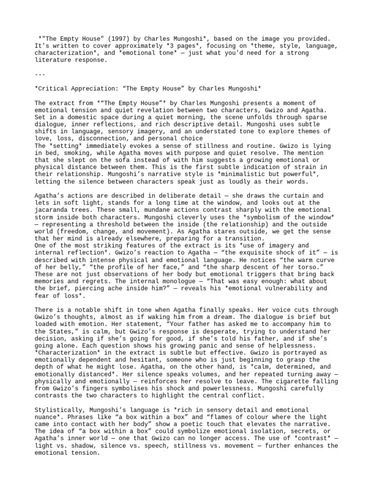 Analysis of "The Empty House" Themes | PDF