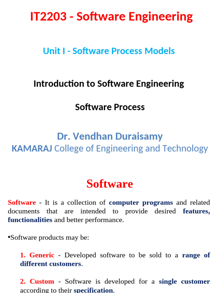 Introduction To Software Engineering and Software Process | PDF | Software | Engineering