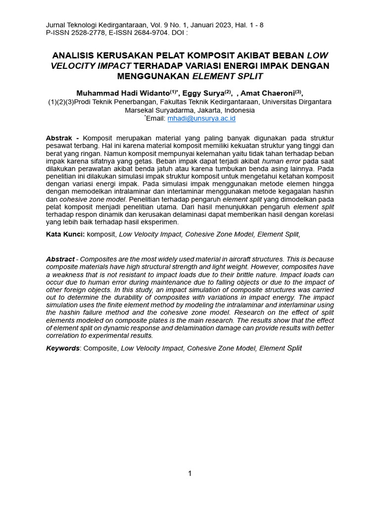 Jurnal Analisa Kerusakan Pelat Komposit | PDF