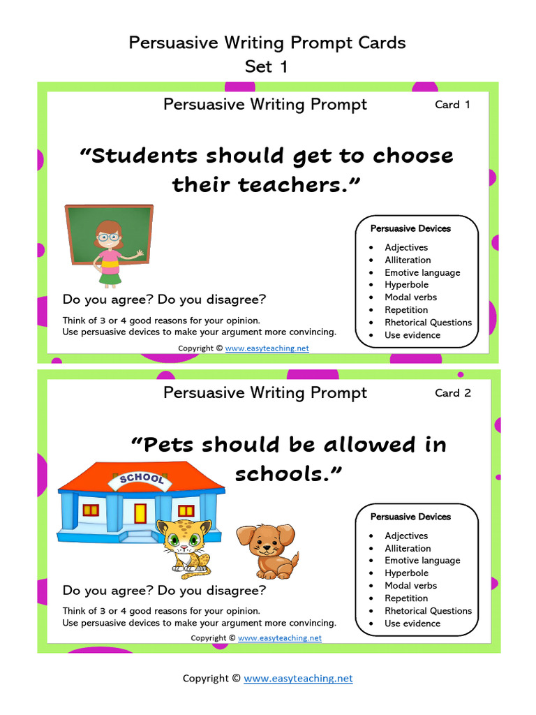 Persuasive Writing Prompts | PDF | Rhetoric | Verb
