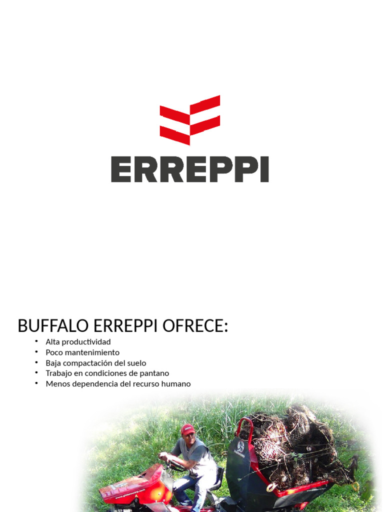 Vehículo Buffalo Erreppi: Versatilidad Agrícola | PDF | Cosecha