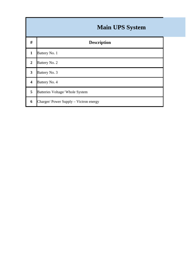 Main UPS System | PDF