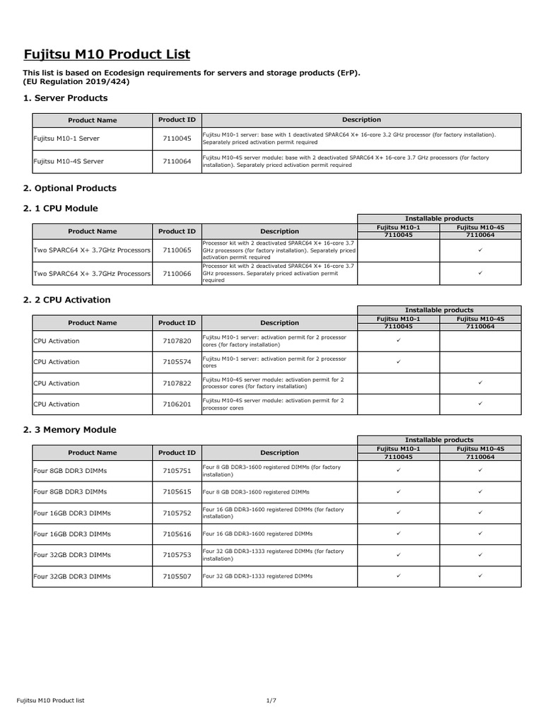 Fujitsu M10 Server Product Overview | PDF | Computer Engineering ...