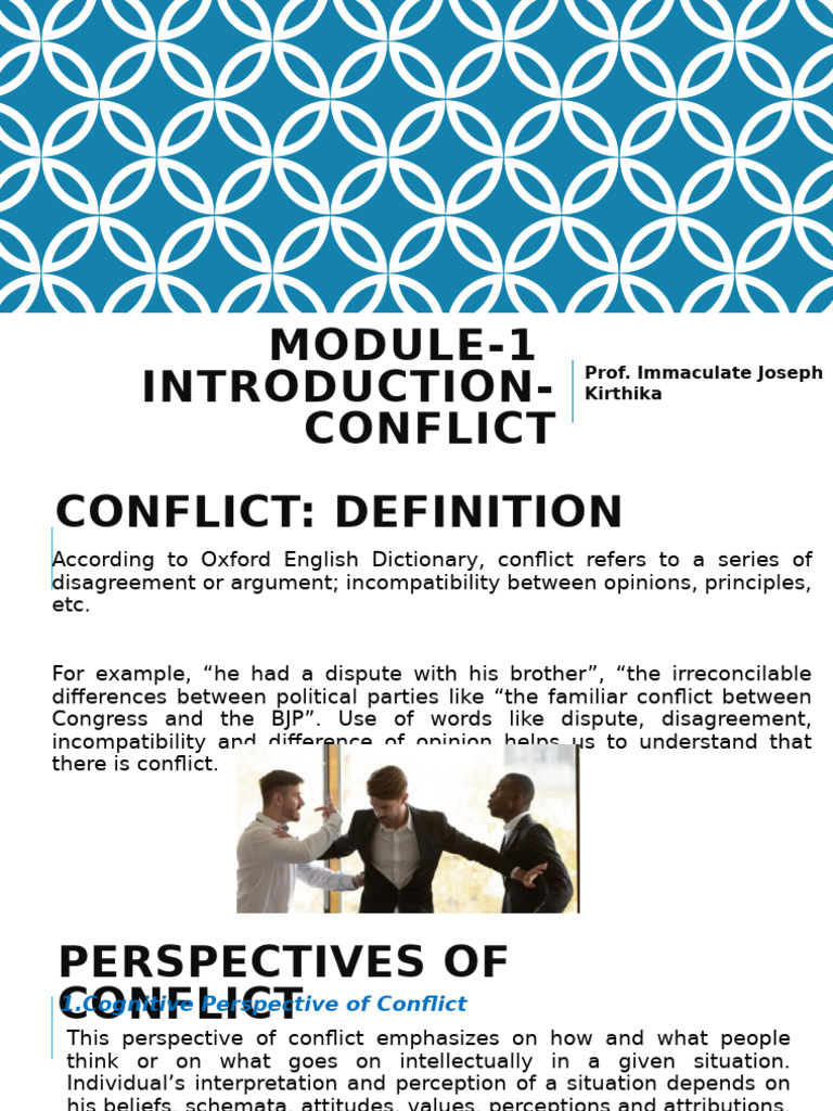 Module 1 Introduction Presentation | PDF | Conflict (Process) | Affect ...